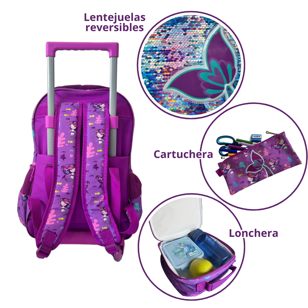 Mochila con ruedas - Diseño Sirena – BALI STORE